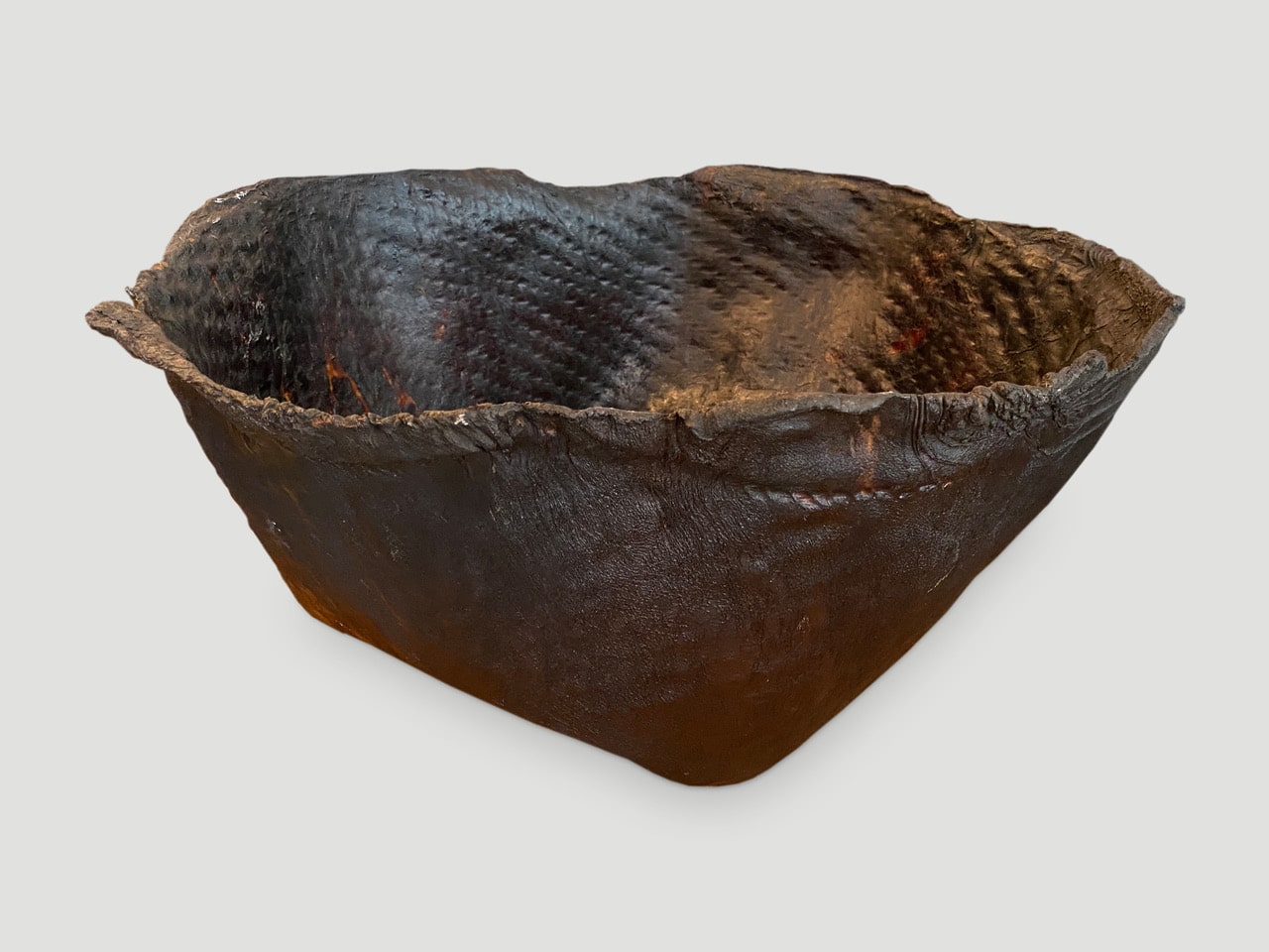 Polished Buffalo Hide Container 68BH - Andrianna Shamaris Polished Buffalo Hide Container 68BH - Andrianna Shamaris
