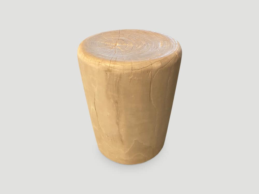 Bleached Teak Side Table or Stool 66R - Andrianna Shamaris