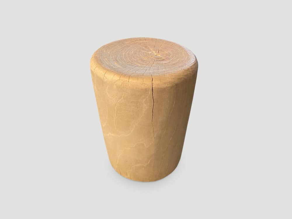 Bleached Teak Side Table or Stool 66R - Andrianna Shamaris