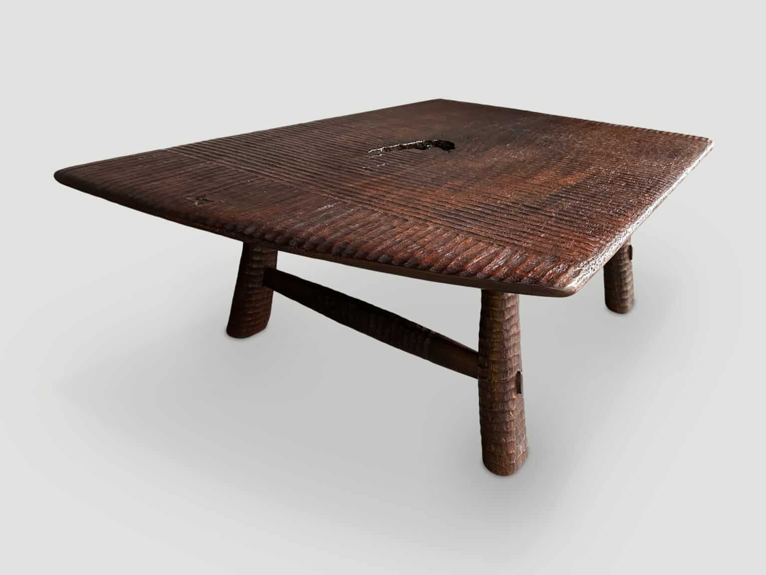 Impressive Minimalist Hand Carved Coffee Table 6310A - Andrianna Shamaris
