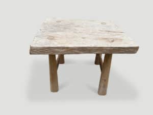 Bleached Teak Stool or Side Table 780B - Andrianna Shamaris