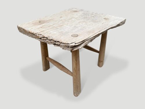 Bleached Teak Stool or Side Table 780B - Andrianna Shamaris